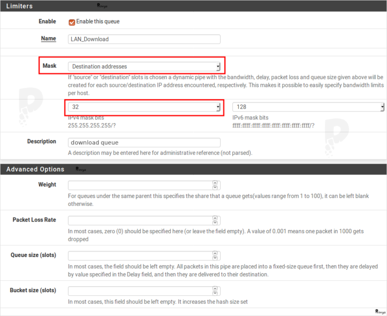 [pfSense] Limit maximum bandwidth per user with Limiters – Provya